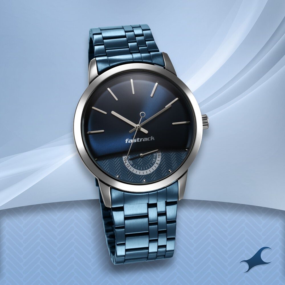 Fastrack Opulence Quartz Analog with Date Blue Dial Stainless Steel St – The Watch Factory