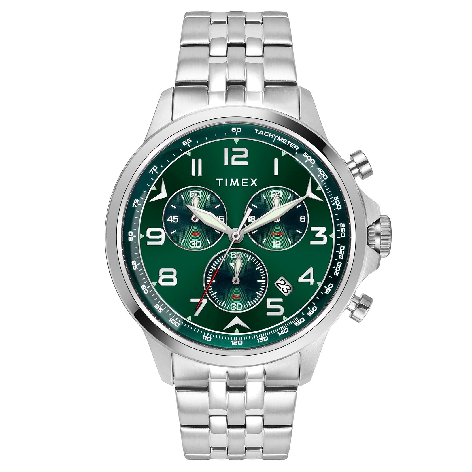 TIMEX Men Green Round Dial Analog Chronograph Watch - TWEG25100 – The Watch Factory