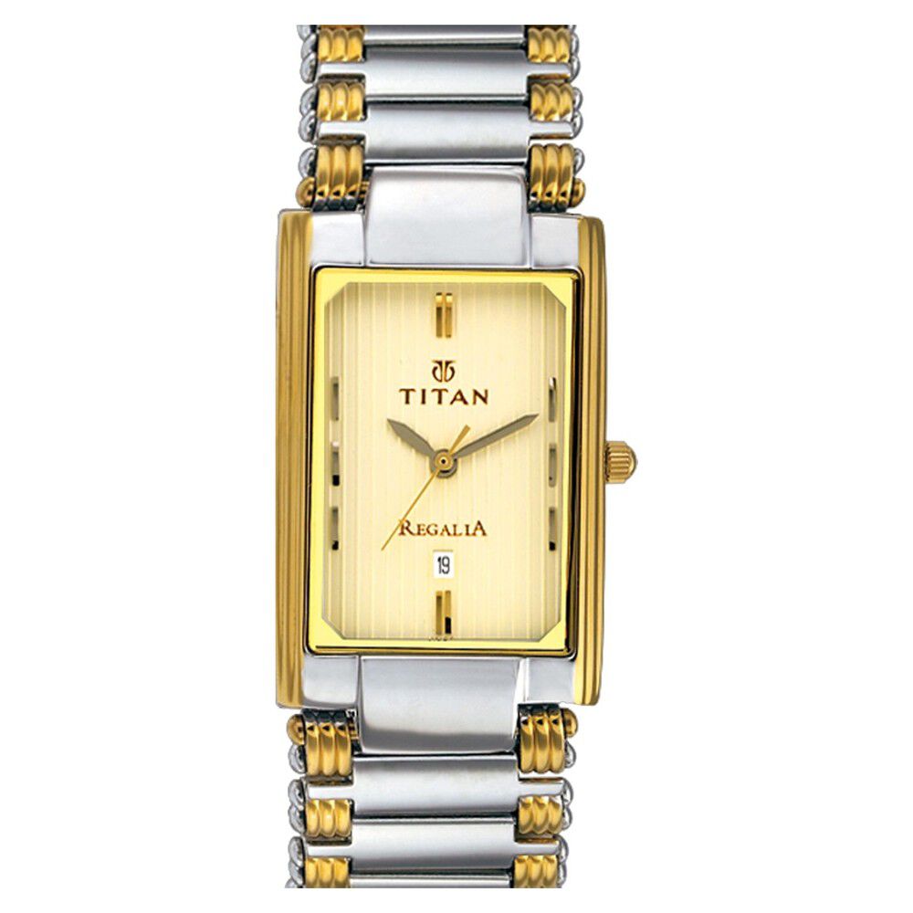 Titan Quartz Analog Champagne Dial Watch for Men-NC1234BM02 – The Watch ...
