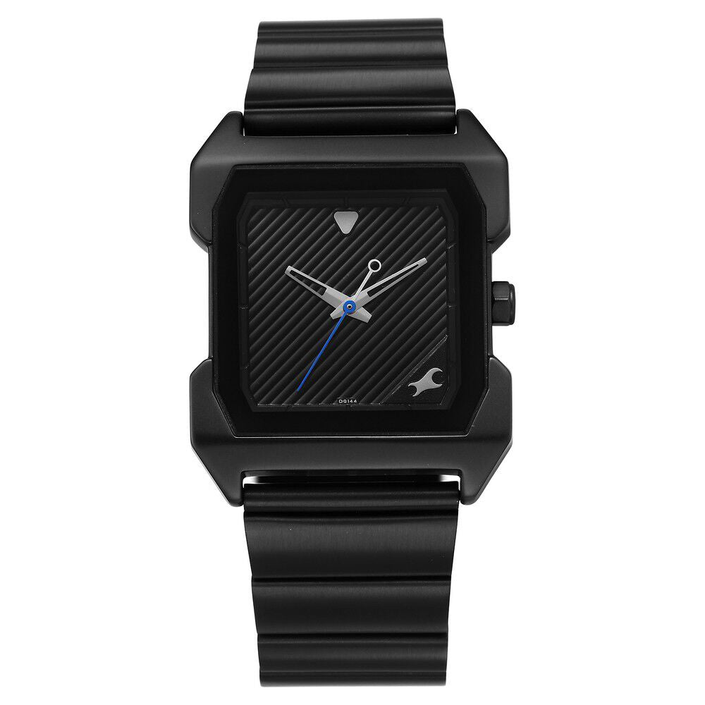 Fastrack Pulse Quartz Analog Black Dial With Black Stainless steel Str ...
