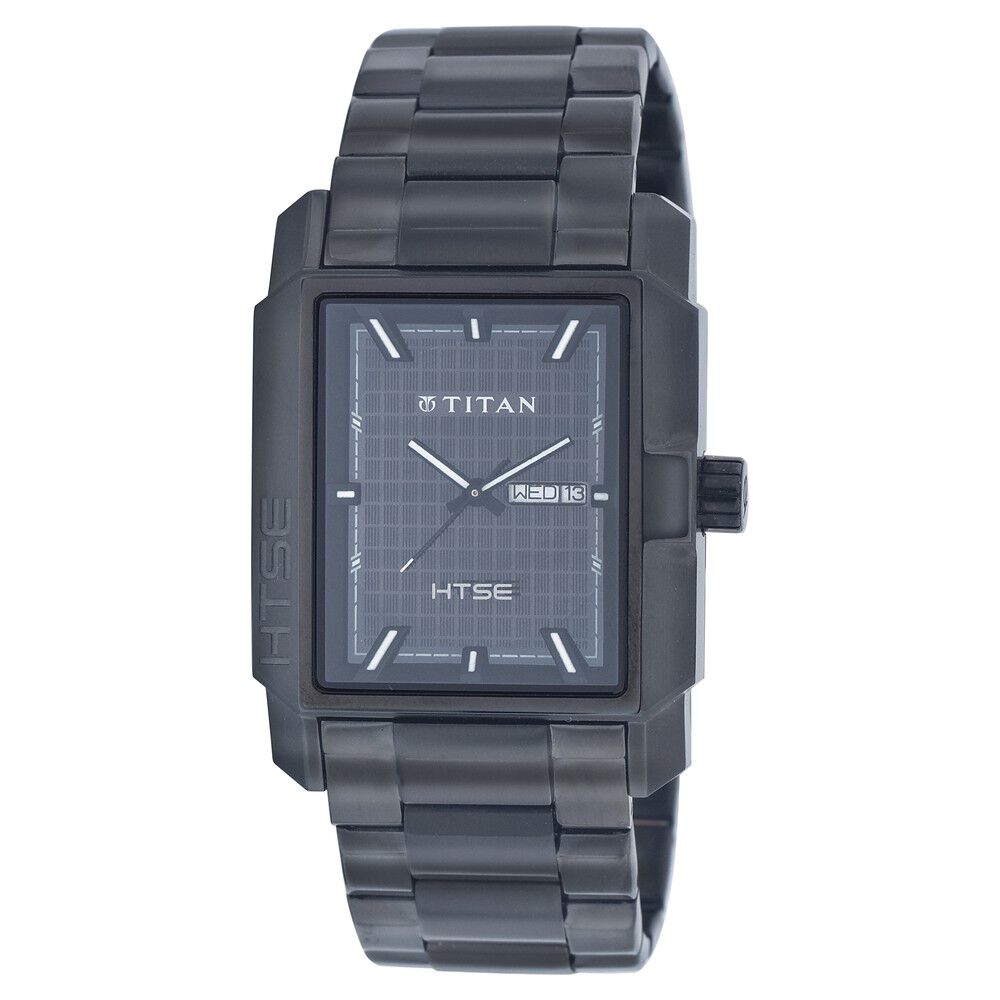 Titan Quartz Analog with Day and Date Black Dial Watch for Men-NE1549N ...