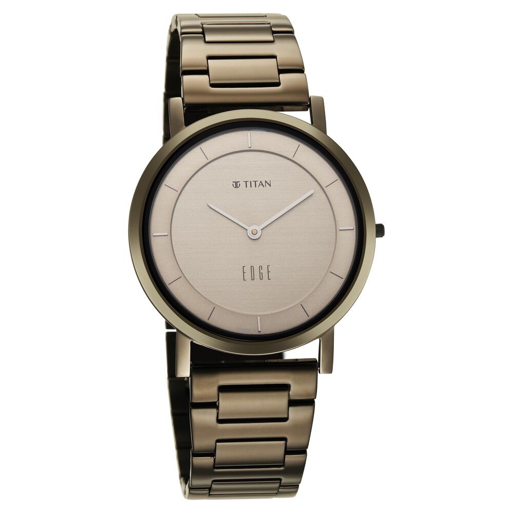 Titan Edge Beige Dial Analog Stainless Steel Strap watch for Men-1595Q ...