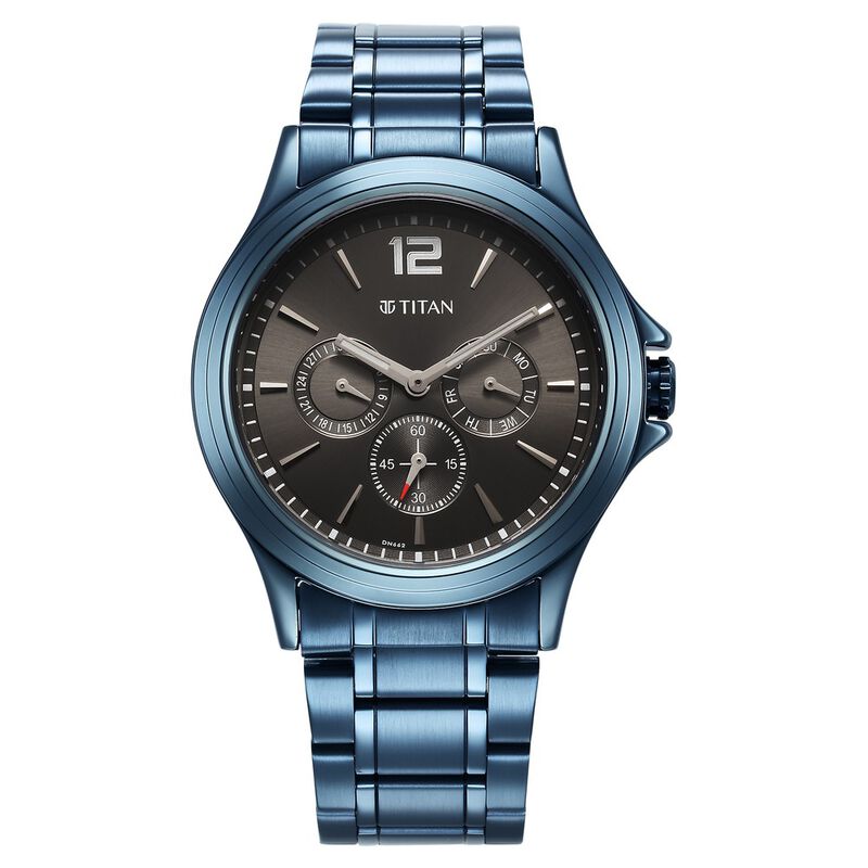 Titan Neo Splash Anthracite Dial Quartz Multifunction Stainless Steel ...