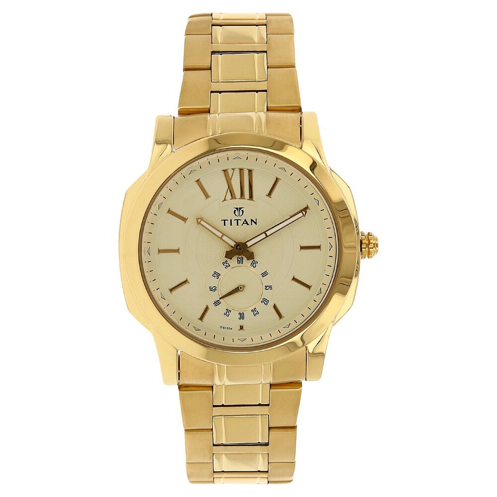 Titan Regalia Rome Champagne Dial Quartz Multifunction Stainless Steel ...