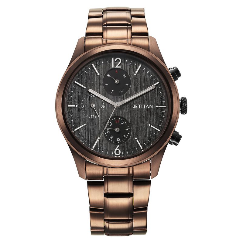 Titan Neo SplashBlack Dial Quartz Multifunction Stainless Steel Strap ...