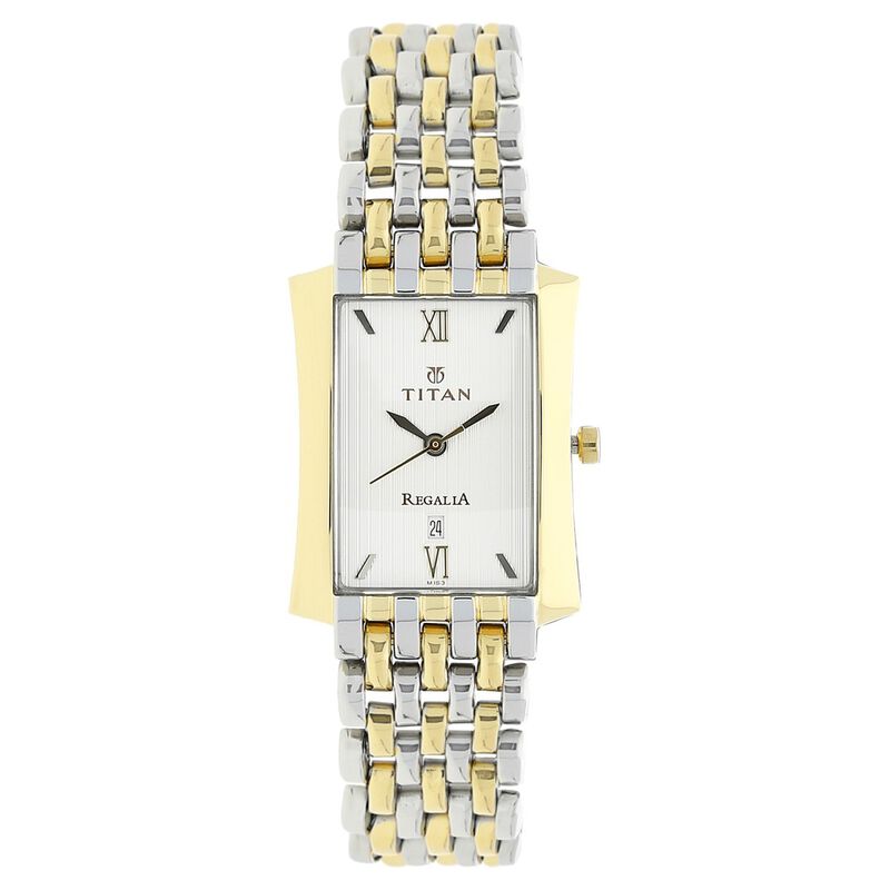 Titan Regalia Silver Dial Analog With Date Stainless Steel Strap Watch ...
