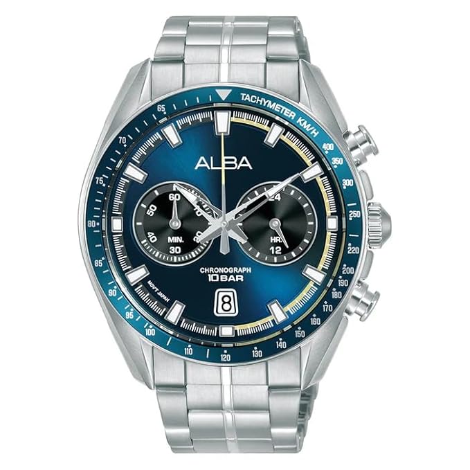 Alba Stainless Steel Men's Signa Analog Blue Dial Watch A4B017X1 – The ...