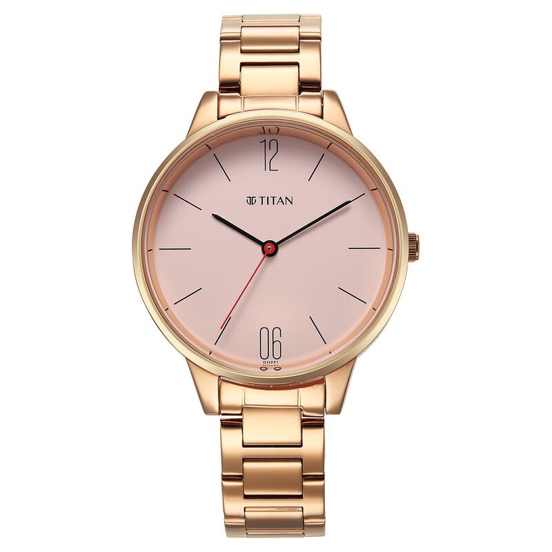 Titan Quartz Analog Rose Gold Dial Watch For Women – The Watch Factory