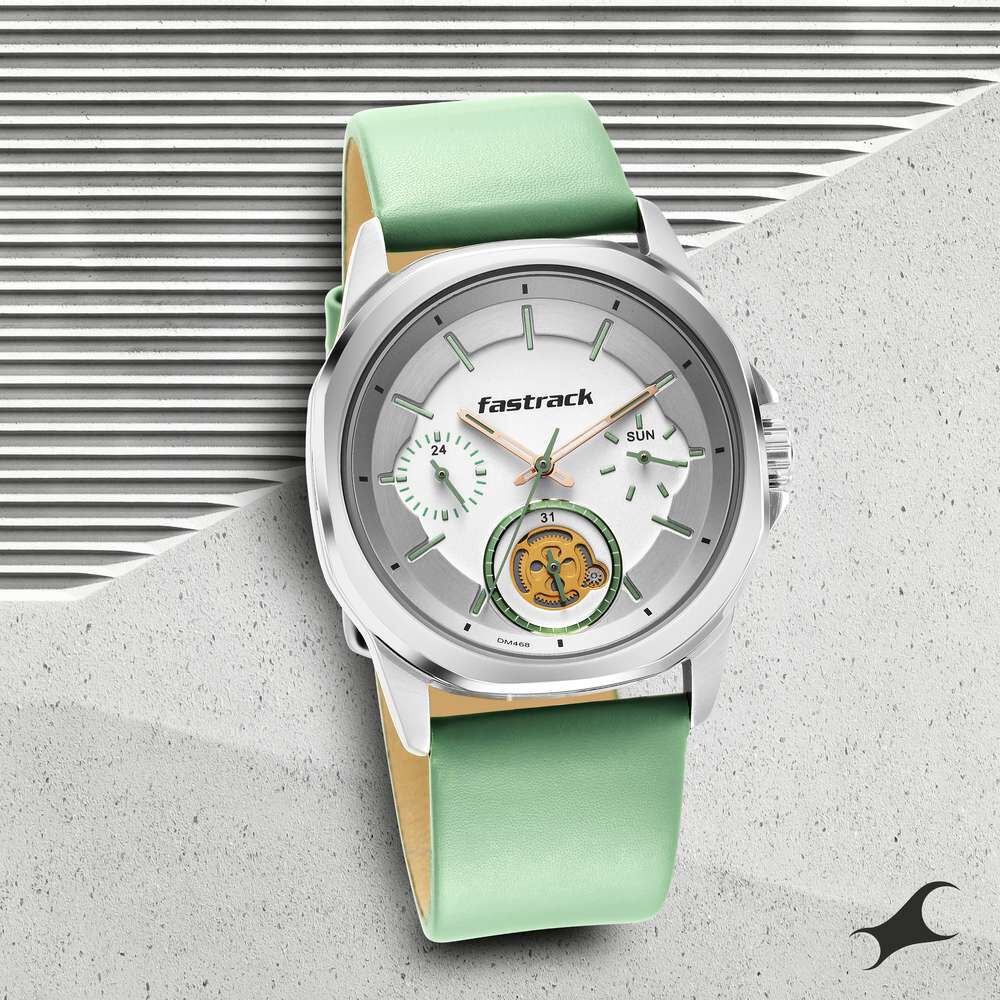 Fastrack Exuberant Quartz Analog White Dial Leather Strap Watch for Gu ...