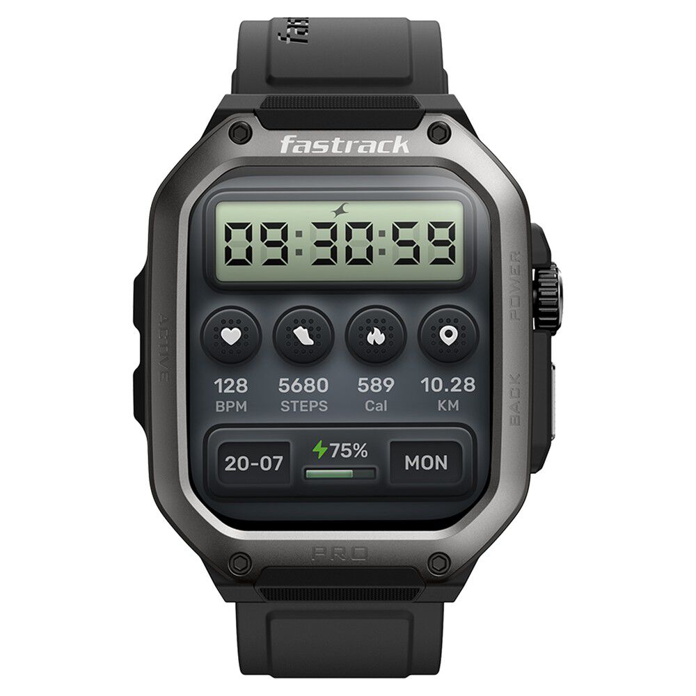 Fastrack Active Pro with 4.69 cm AMOLED Display and AOD, Functional Cr ...