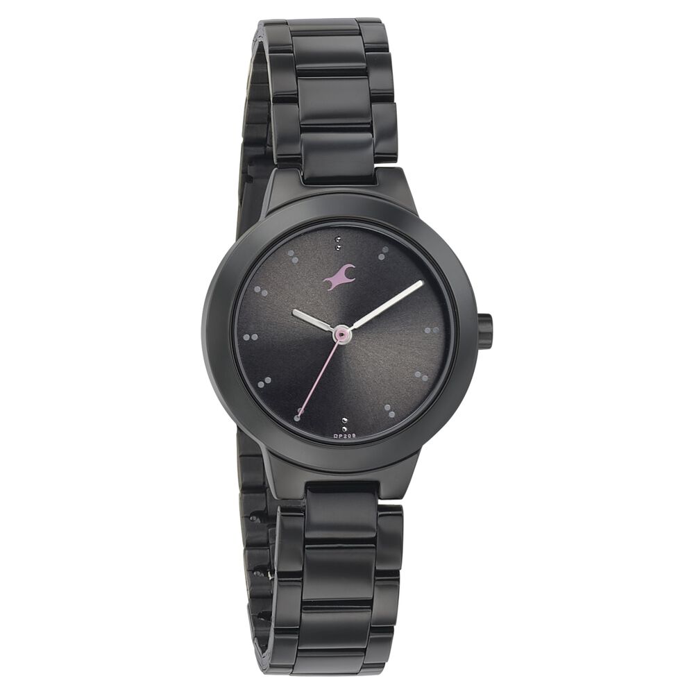 Fastrack Pulse Quartz Analog Black Dial Stainless Steel Strap Watch fo ...