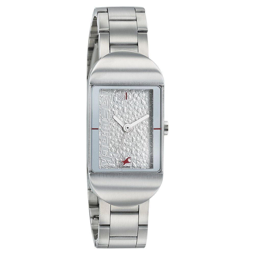 Fastrack Go Skate Quartz Analog Silver Dial Stainless Steel Strap Watc ...