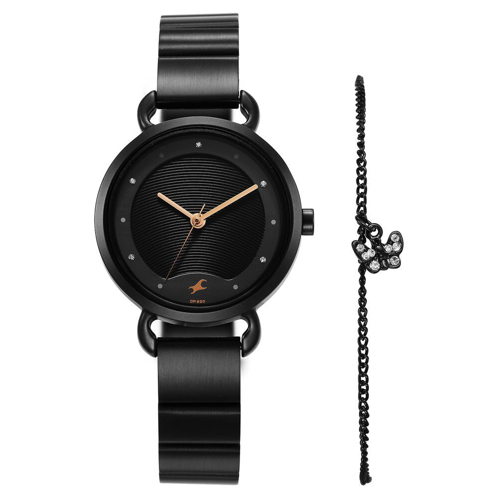 Fastrack Pulse Quartz Analog Black Dial Stainless Steel Strap Watch fo ...