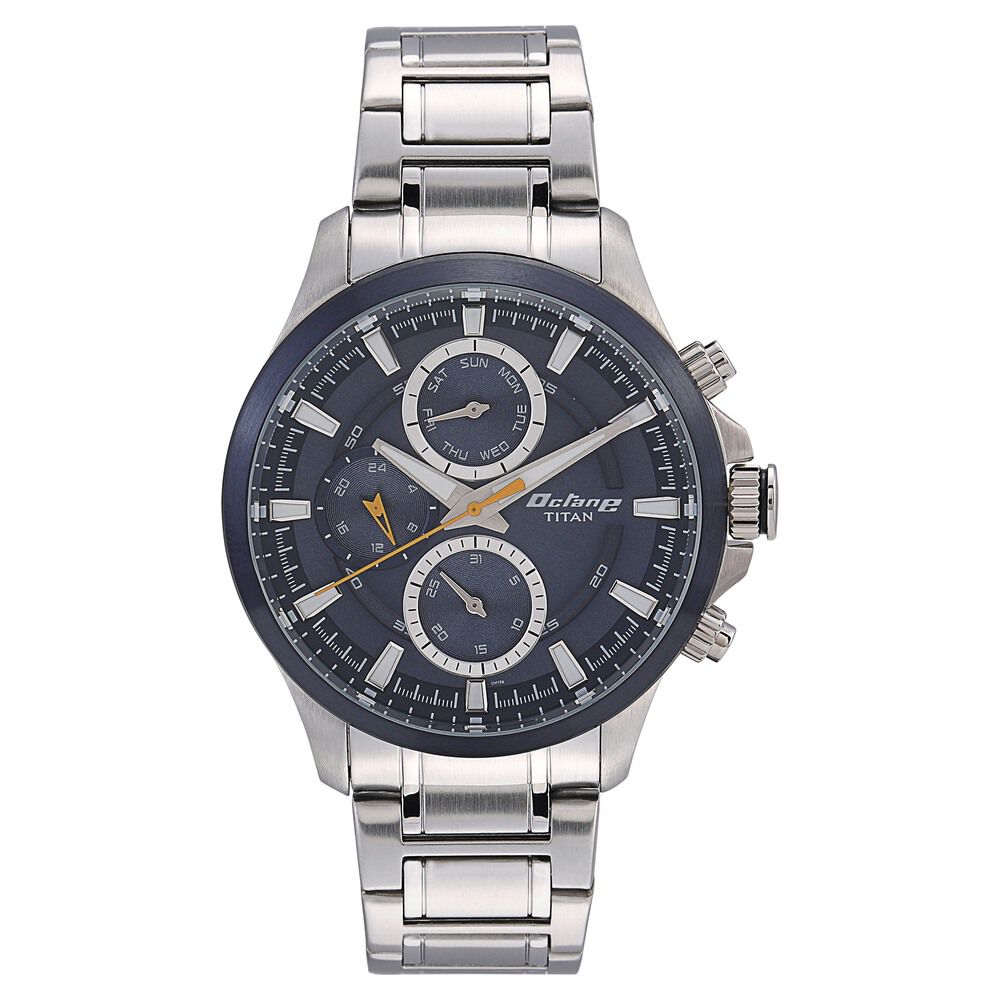 Titan Octane Blue Dial Quartz Multifunction Stainless Steel Strap watc ...