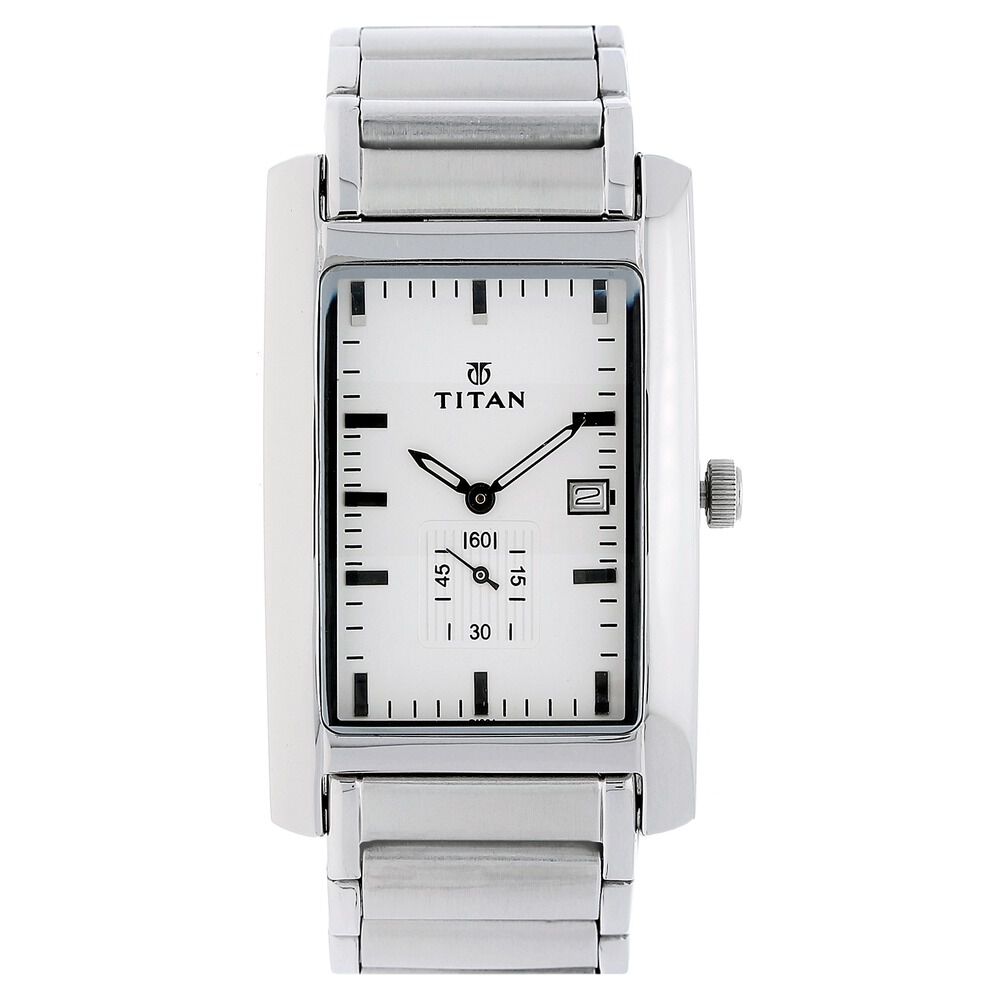 Titan Silver Dial Analog with Date Stainless Steel Strap watch for Men ...