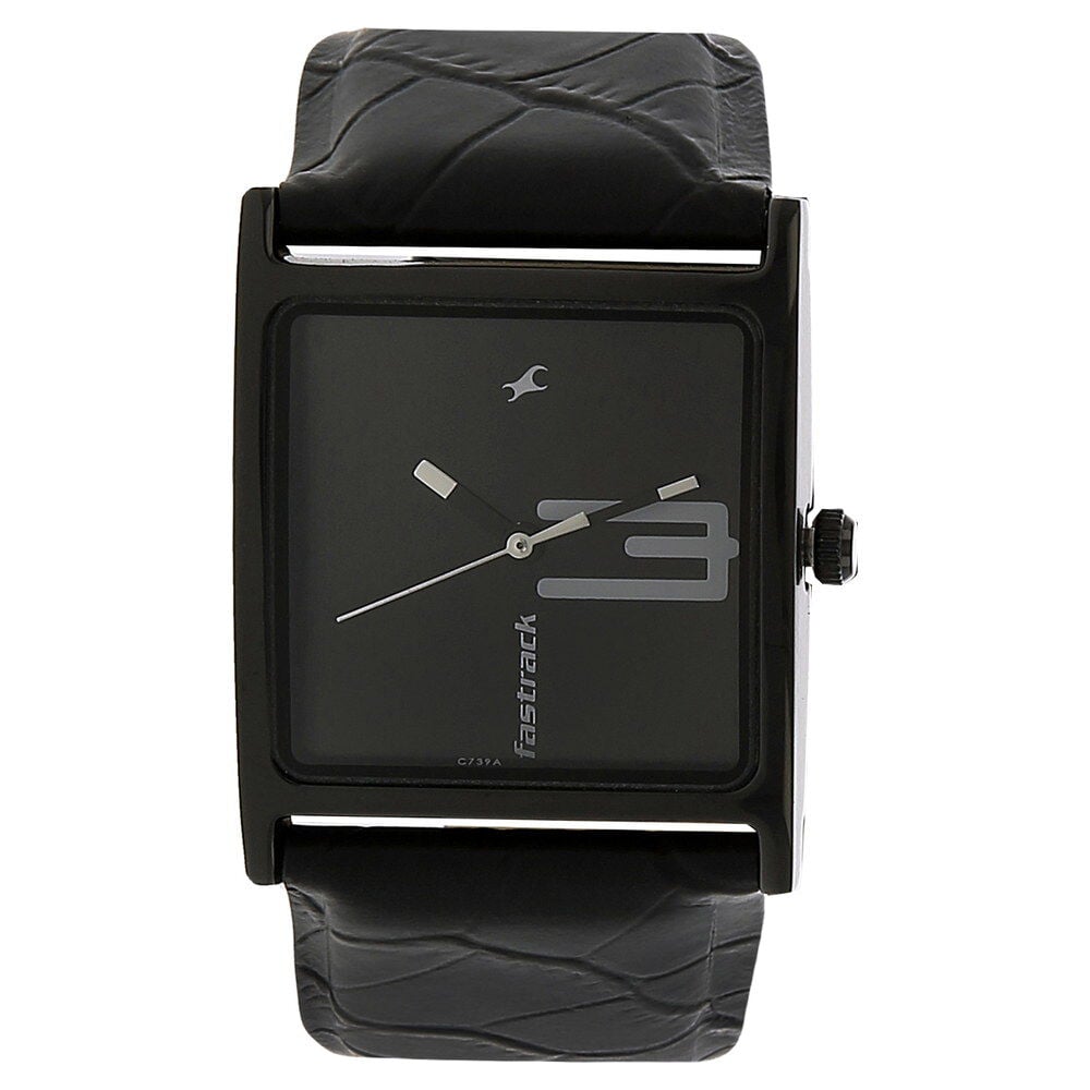 Fastrack Quartz Analog Black Dial Leather Strap Watch for Girls NS9735 ...