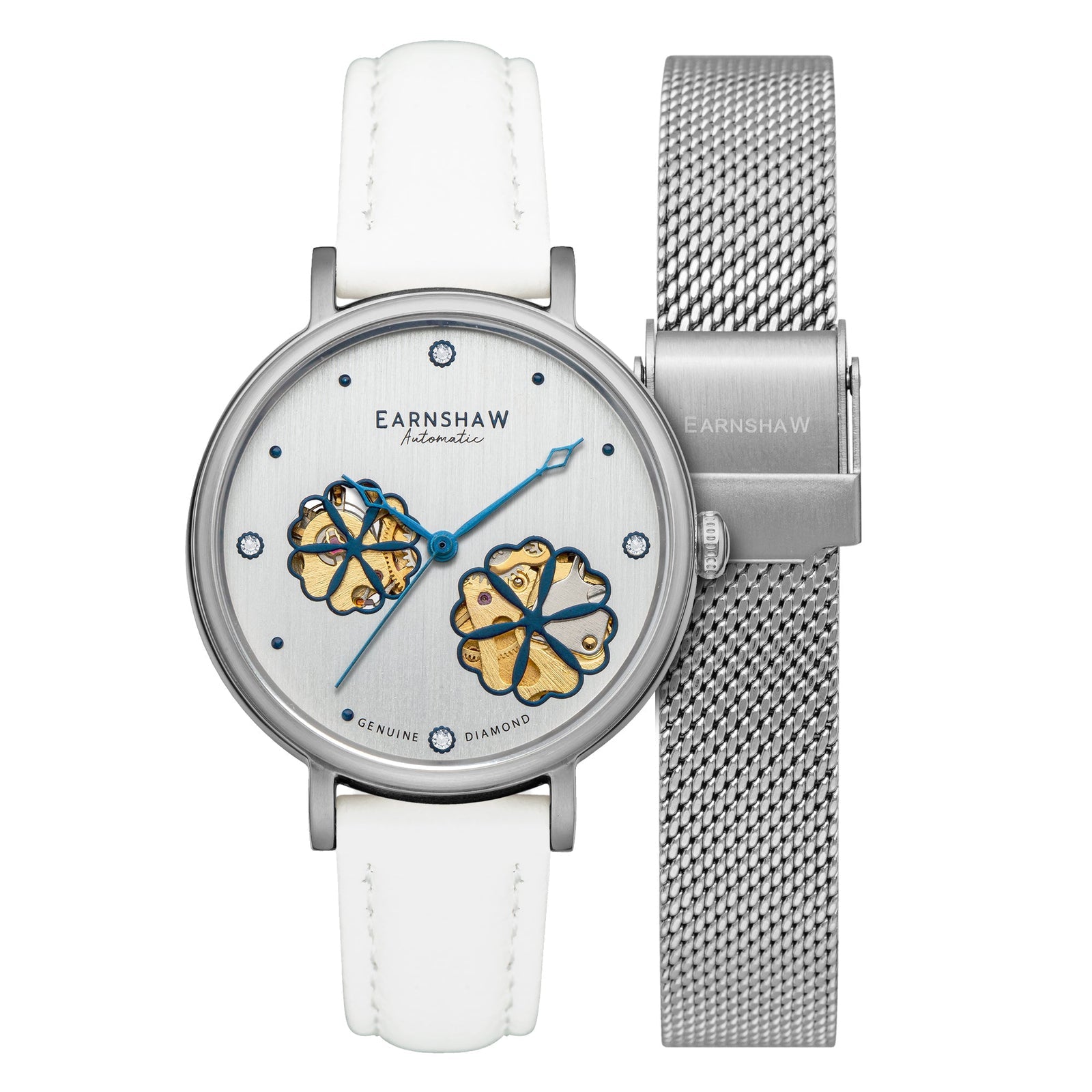 Earnshaw Nightingale Diamond Automatic Skeleton Silver White – The ...