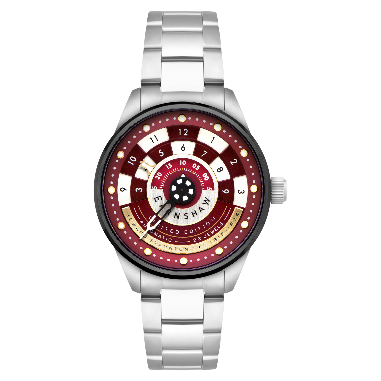 Earnshaw Staunton Chess Set Automatic Bishop Red – The Watch Factory