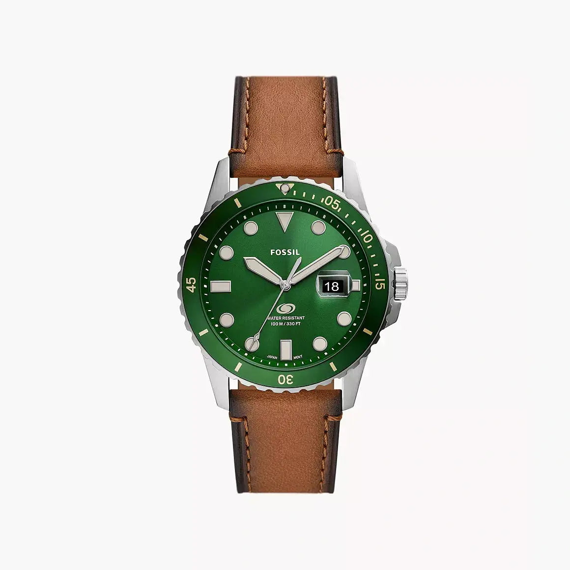 Fossil Fossil Blue Dive Three-Hand Date Tan LiteHide™ Leather Watch ...