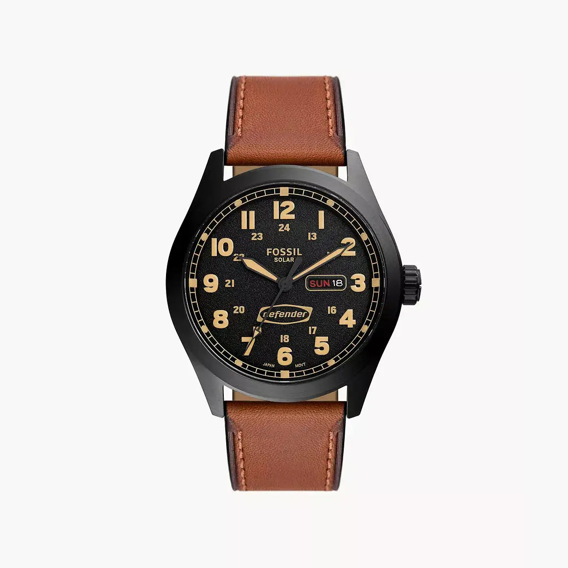 Fossil Defender Solar-Powered Luggage Leather Watch – The Watch Factory