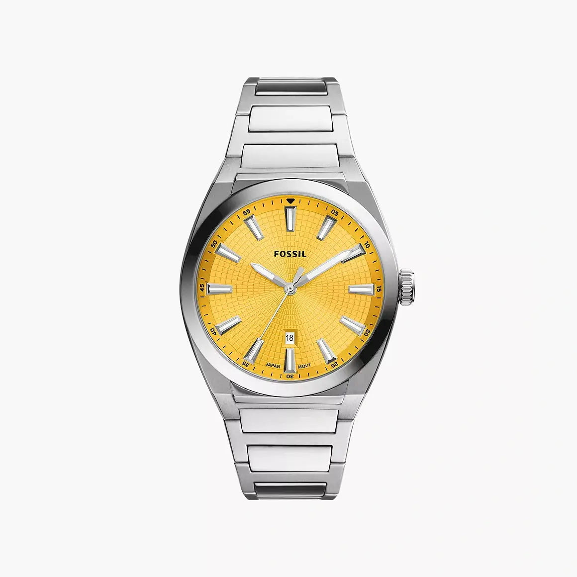 Fossil Everett Three-Hand Date Stainless Steel Watch – The Watch Factory