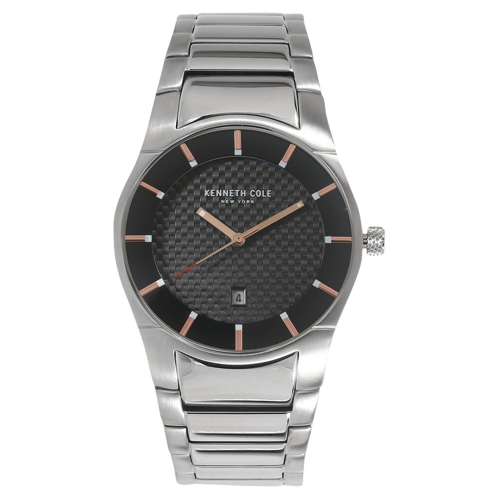 Kenneth Cole Quartz Analog with Date Black Dial Metal Strap Watch for ...