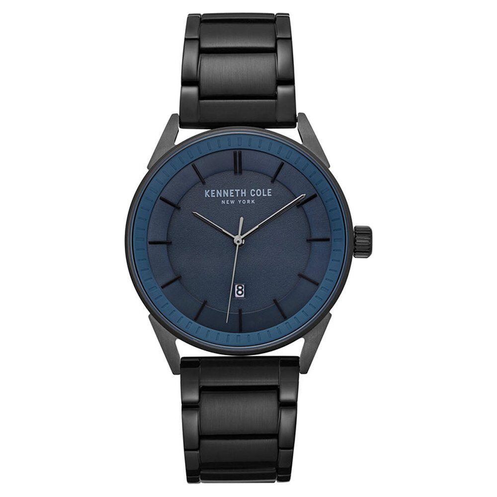Kenneth Cole Quartz Analog with Date Blue Dial Stainless Steel Strap W ...