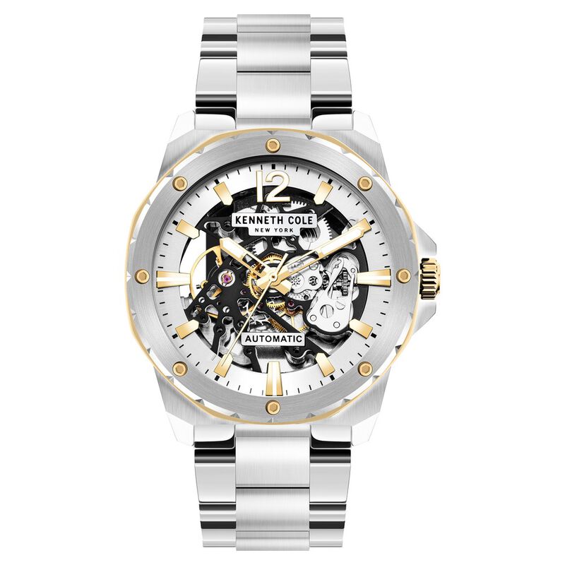 Kenneth Cole Automatic White Dial Stainless Steel Strap Watch for Men ...