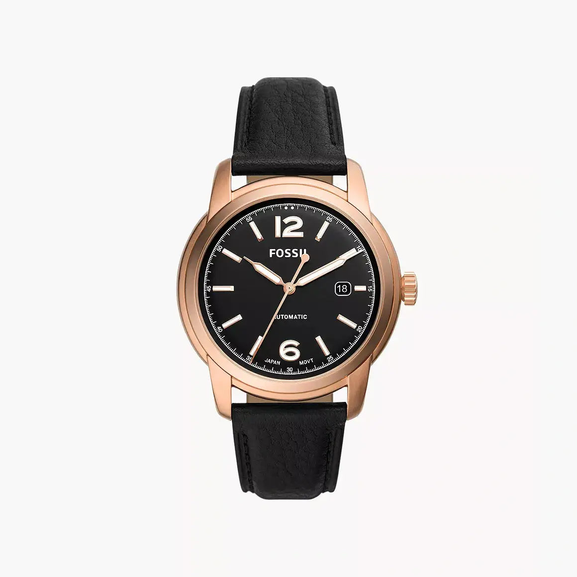 Fossil Fossil Heritage Automatic Black LiteHide™ Leather Watch – The ...