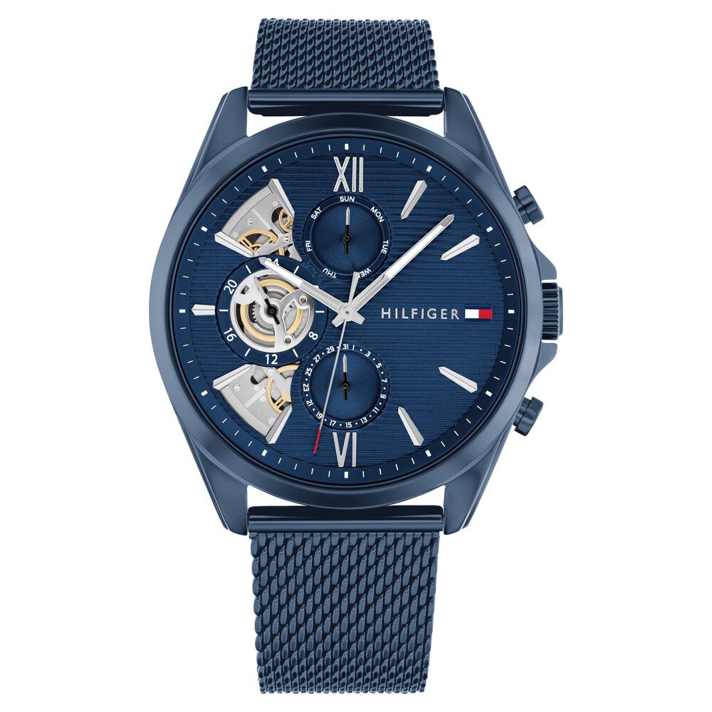 Tommy Hilfiger Multifunction Blue Dial Blue Color Stainless Steel Stra ...