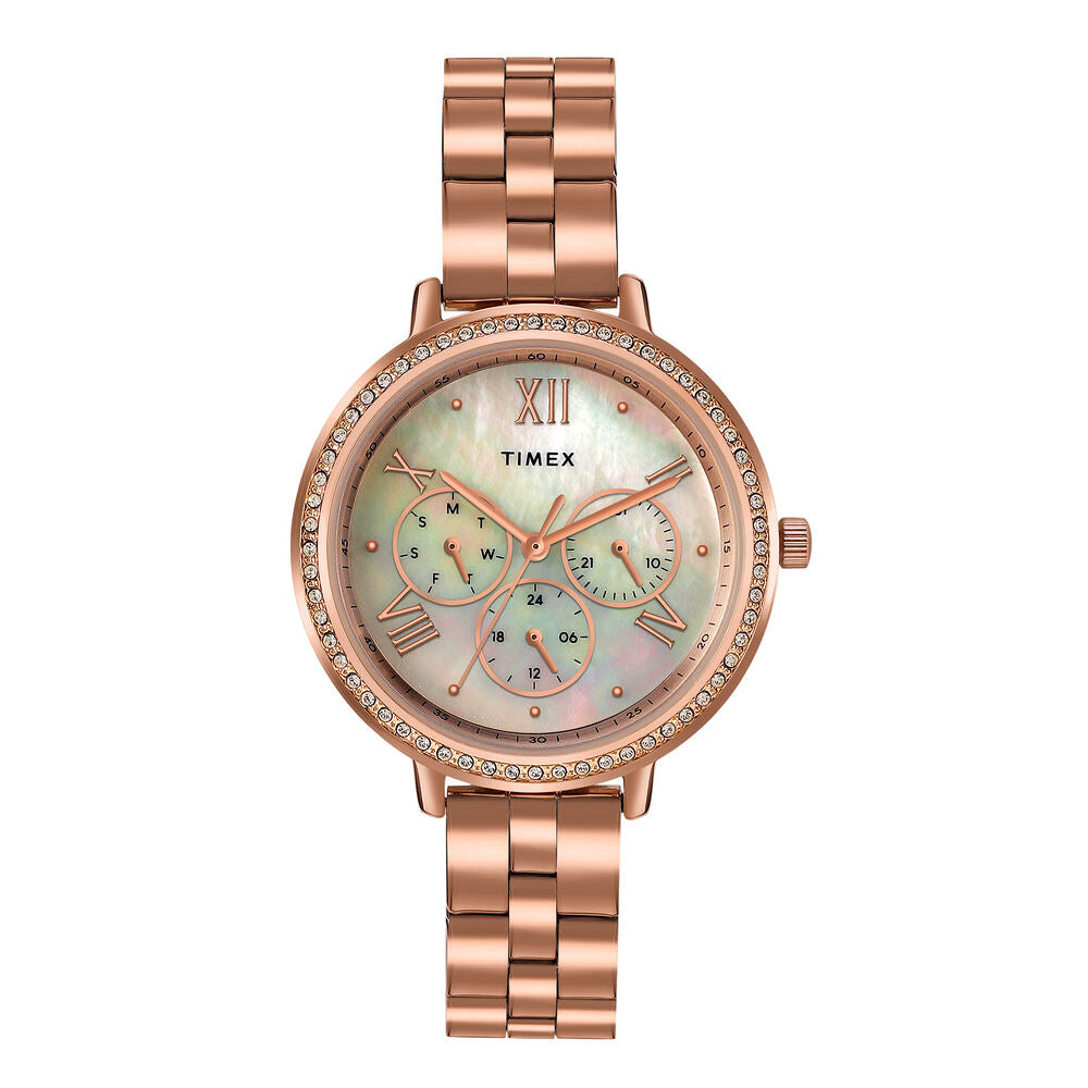 Timex Multifunction Analog Mother Of Pearl White Dial Women Watch - TW ...