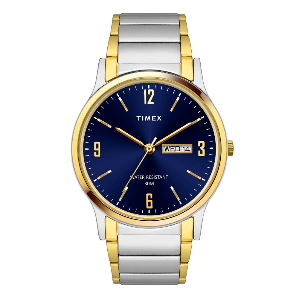 Timex Classics Men's Mechanical Automatic Wind Blue Dial Round Case Da ...
