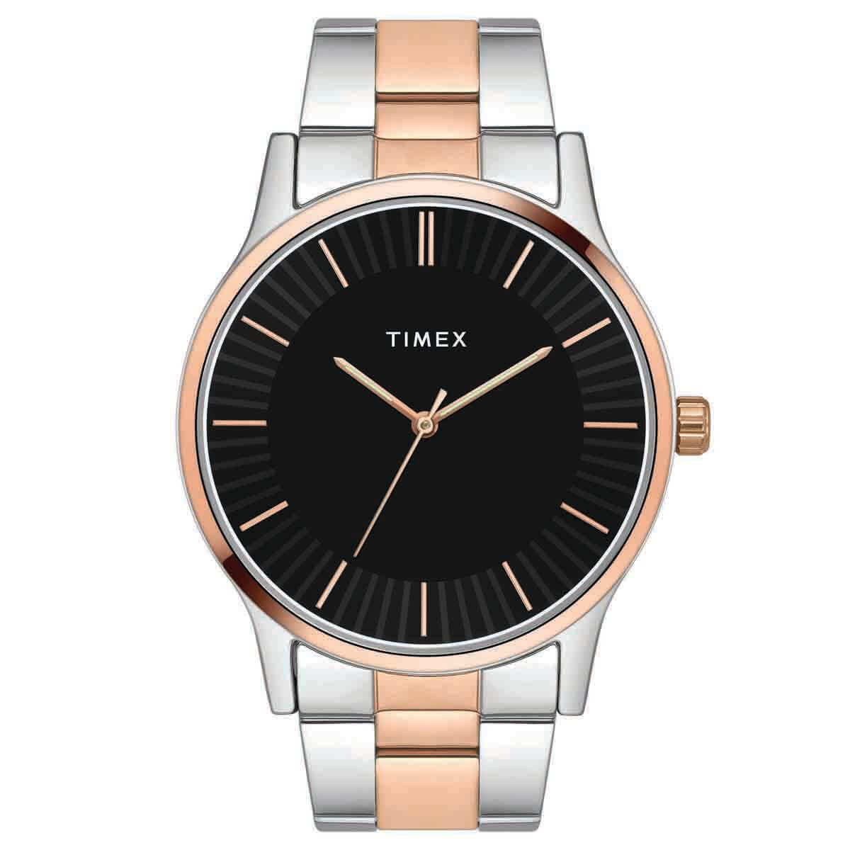 Timex Fashion Men's Black Dial Round Case 3 Hands Function Watch -TW0T ...