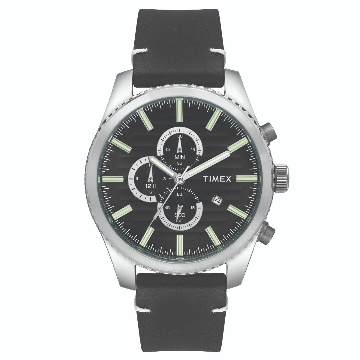 Timex Fashion Men's Black Dial Round Case Chronograph Function Watch ...