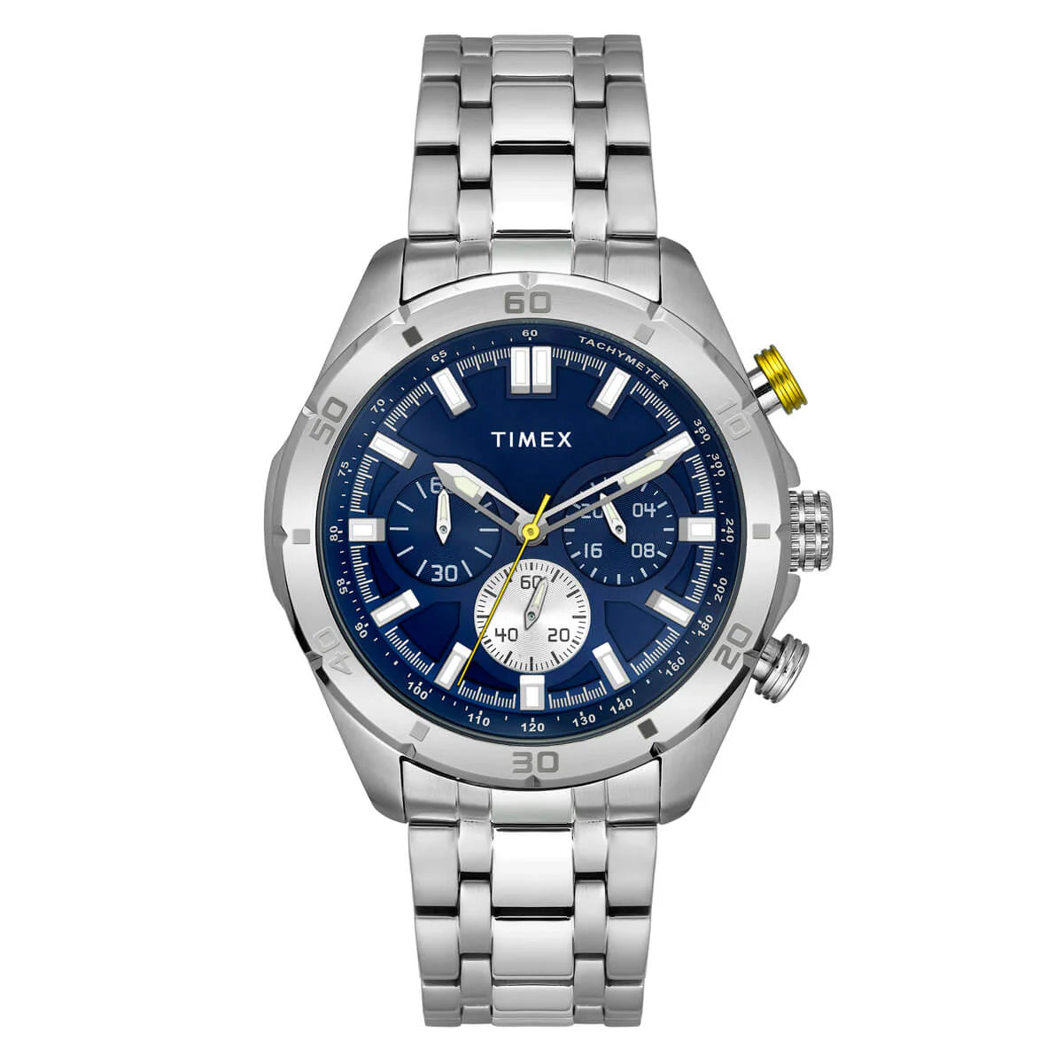 Timex E Class Men's Blue Dial Round Case Chronograph Function Watch -T ...