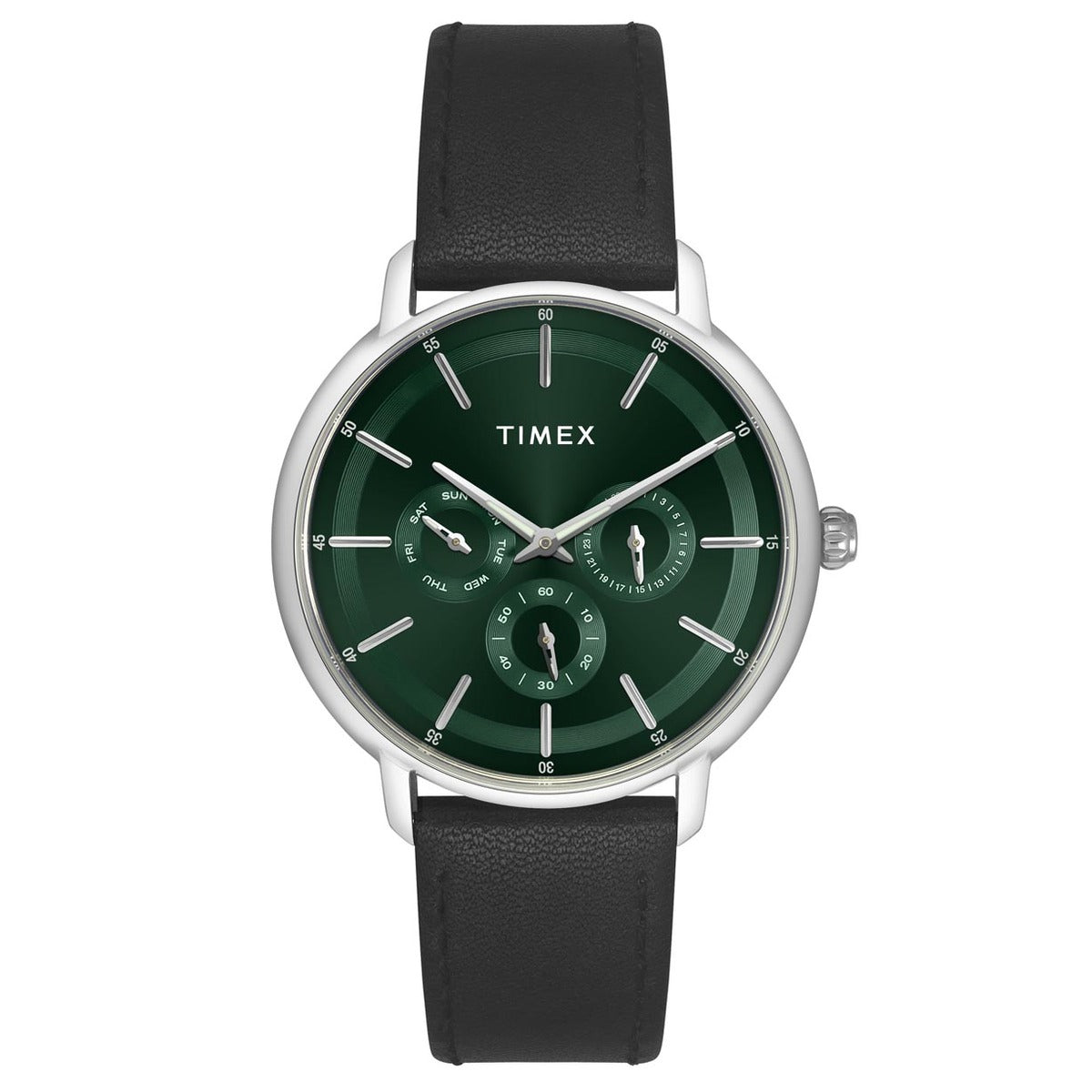 Timex Fashion Men's Green Dial Round Case Multifunction Function Watch ...
