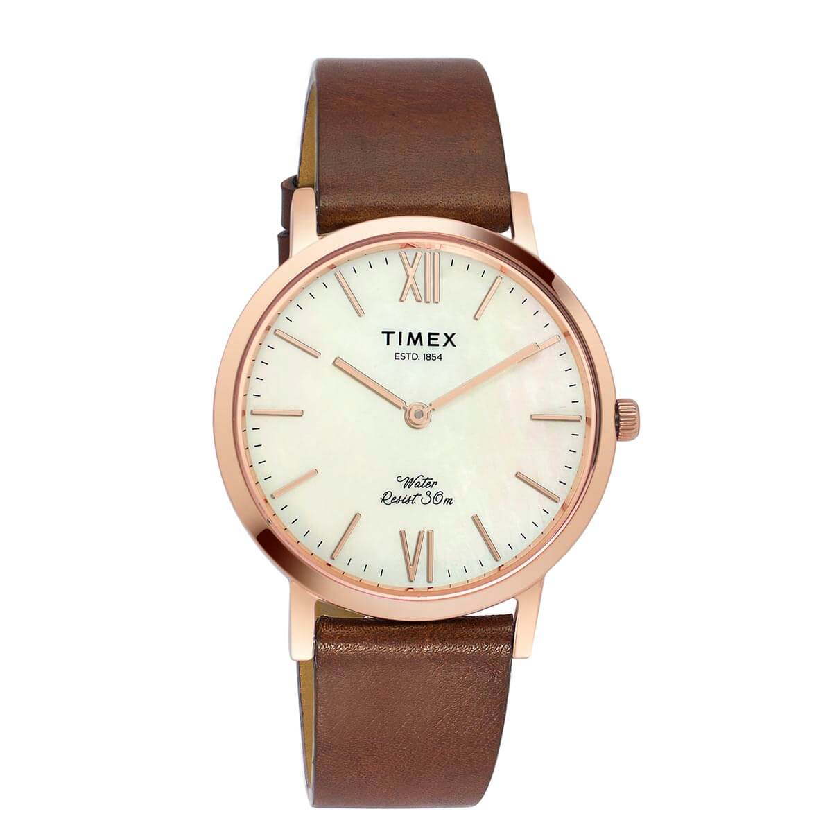 Timex Empera Women's Mother Of Pearl Dial Round Case 2 Hands Function ...