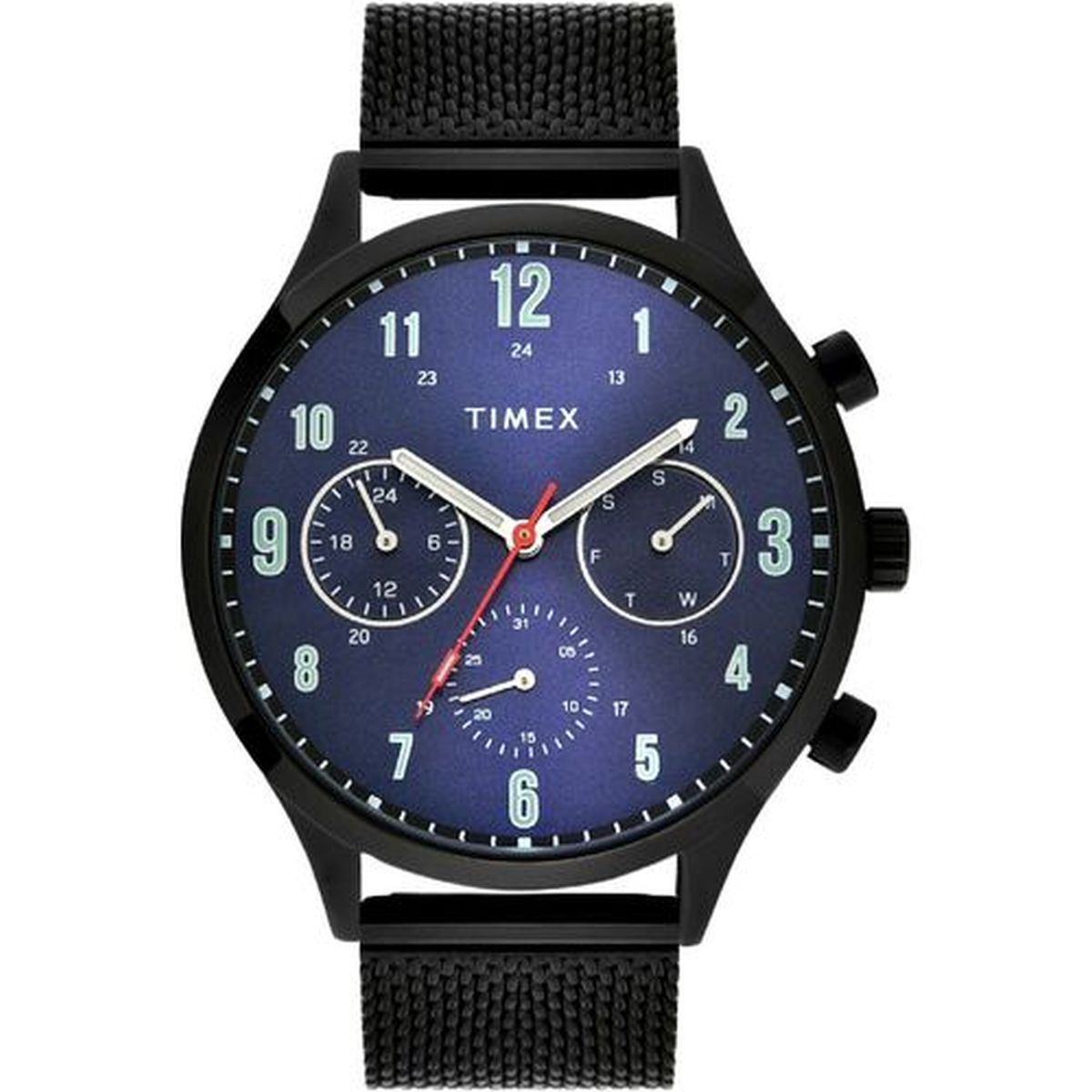 Timex Fashion Men's Blue Dial Round Case Multifunction Function Watch ...
